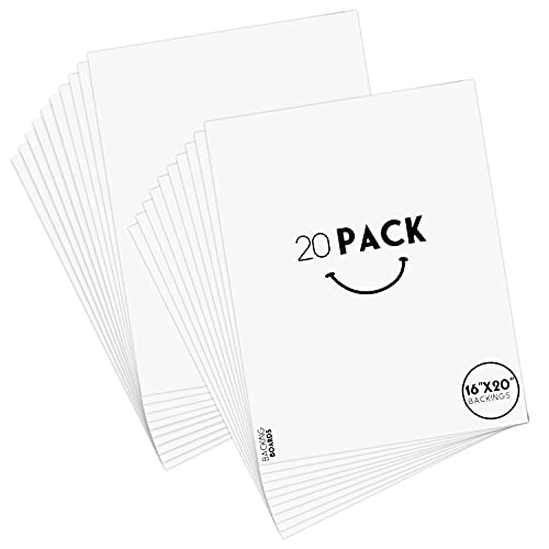 Golden State Art, 16x20 White Backing Board for Frames, DIY Projects, Photos (20 Pack)