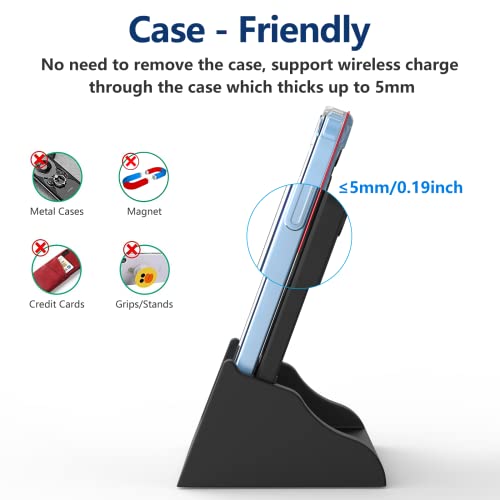 COO Wireless Charger 15W Max Fast Wireless Charging Stand, Wireless Phone Charger for iPhone 14/13/12/11/X/XS Max/XR/8, Samsung Galaxy S22/S21/S20/S10/S9/S8/Note 20/10/9 Wireless Charging Pad