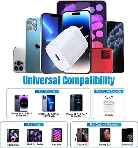 USB C 25W PD Fast Charger Block for iPhone 14 13 More Power Type C Charger Wall Plug Adapter Quick Charging Block Compatible with iPhone 14/14 Pro/Pro Max/iPhone 13/iPhone 12/iPad Pro/GalaxyS22/S21