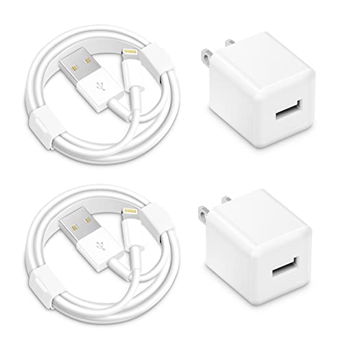 BRASAG iPhone Charger [MFi Certified] USB Wall Charger Travel Plug with 6ft Charging Cord 2-Pack USB to Lightning Cable Fast Charging for iPhone 14/13/12/11/SE/XR/8/8Plus/7/6/5/SE