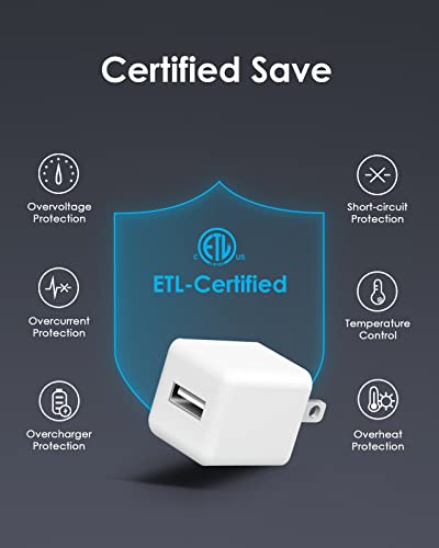 BRASAG iPhone Charger [MFi Certified] USB Wall Charger Travel Plug with 6ft Charging Cord 2-Pack USB to Lightning Cable Fast Charging for iPhone 14/13/12/11/SE/XR/8/8Plus/7/6/5/SE