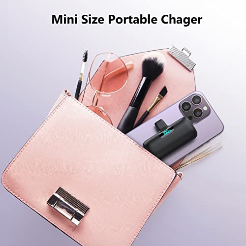Mini Portable Charger 5000mAh Power Bank, 15w PD USB C Cell Phone Portable Power, LCD Display Battery Pack Compatible with Android Phone/Samsung Galaxy S22,S21/Note/Moto/LG/Pixel /Nexus/OnePlus 9 etc