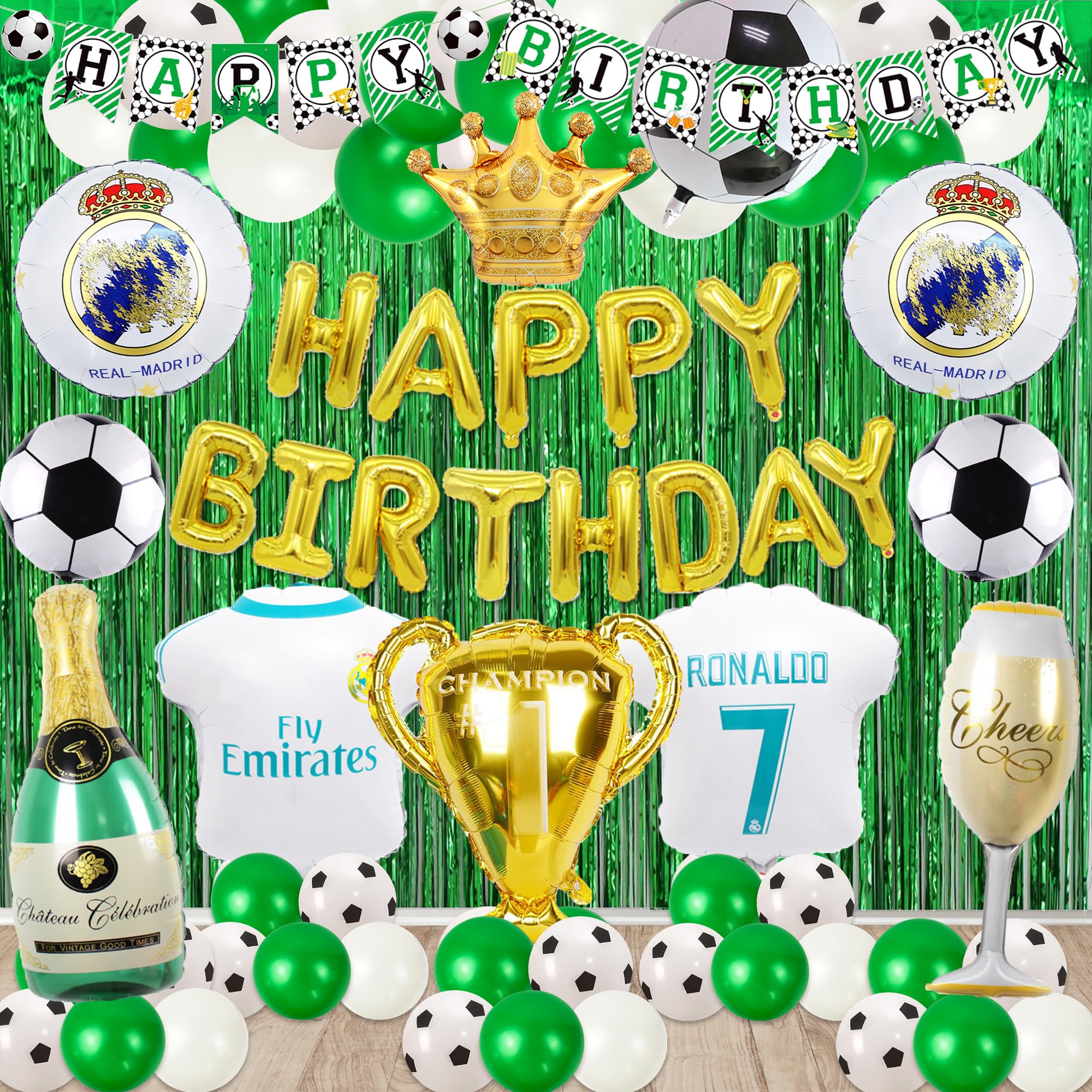 112PCS Soccer Party Decorations, Soccer Theme Birthday Party Decorations Balloons Set Decoration Items for Soccer Games Celebration Party Supplies for Soccer Fans Best Gifts