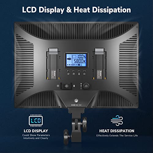 LED Video Light, IVISII 3000K~8000K Bi-Color Studio Lights with Remote/C-Clamp Stand, 2-Pack Led Panel Light, 264pcs LED&3600Lumen Photography Lighting for YouTube TikTok Game Live Stream Video