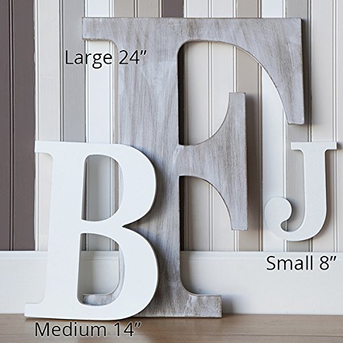 The Lucky Clover Trading D Wood Block, 8" L, Charcoal Grey Wall Letter, Gray