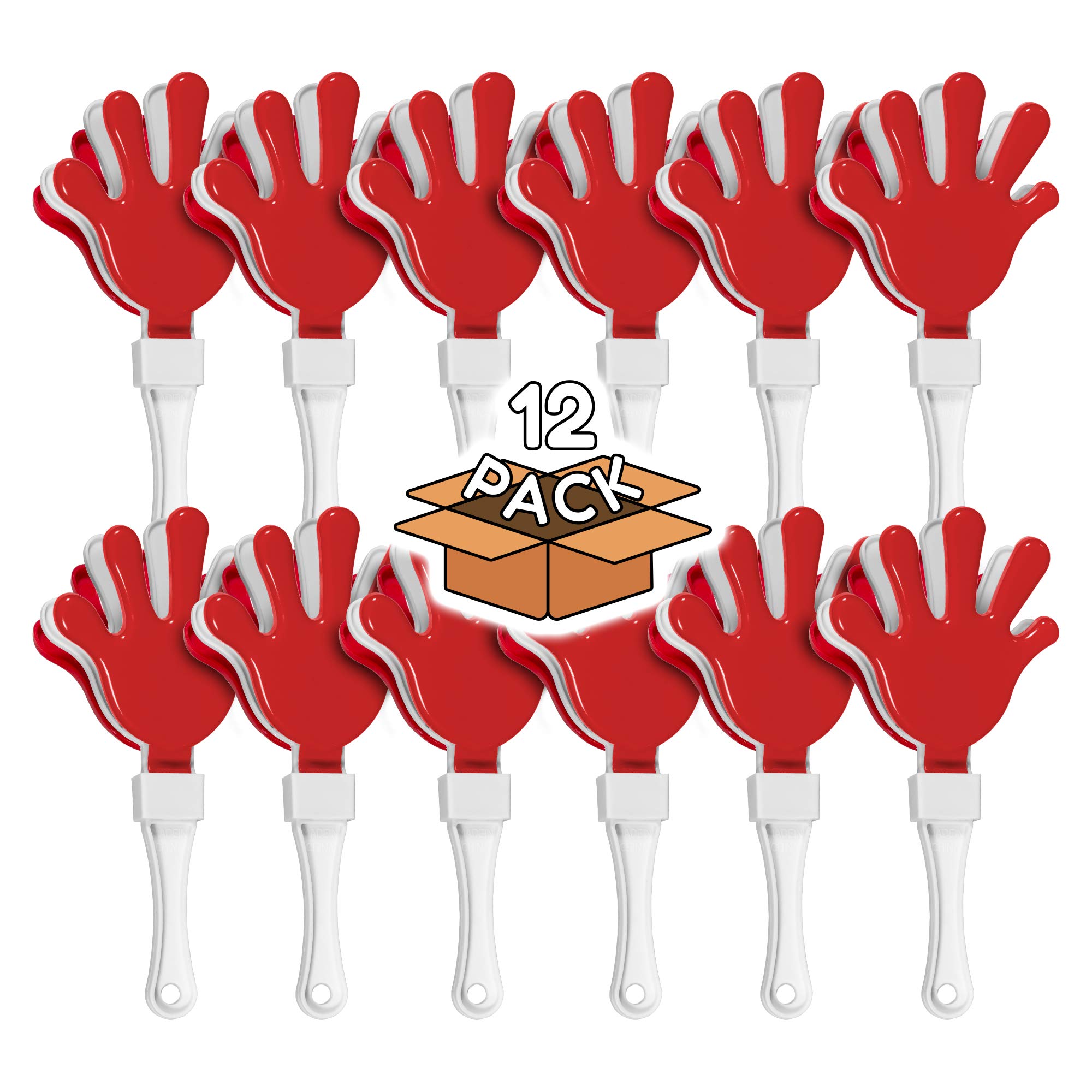 Windy City Novelties 12-Pack 7-Inch Mini Hand Clappers - Bulk Noisemakers for Parties, Celebrations, and Events