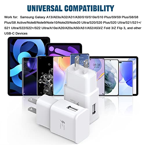Samsung Charger Fast Charging with USB Type C Cable 6FT for Samsung Galaxy S10/S10e/S10 Plus/S9/S9 Plus/S8/S8 Plus/S20 S21 S22 Ultra/Note 8/Note 9/Note 10/A13/A03s/A32/A31/A30/A50/A51/A52/A53 [2-Pack]