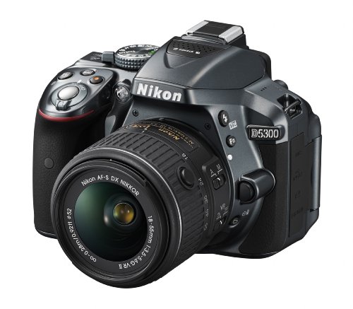 Nikon D5300 24.2 MP CMOS Digital SLR Camera with 18-55mm f/3.5-5.6G ED VR II AF-S DX NIKKOR Zoom Lens (Grey)