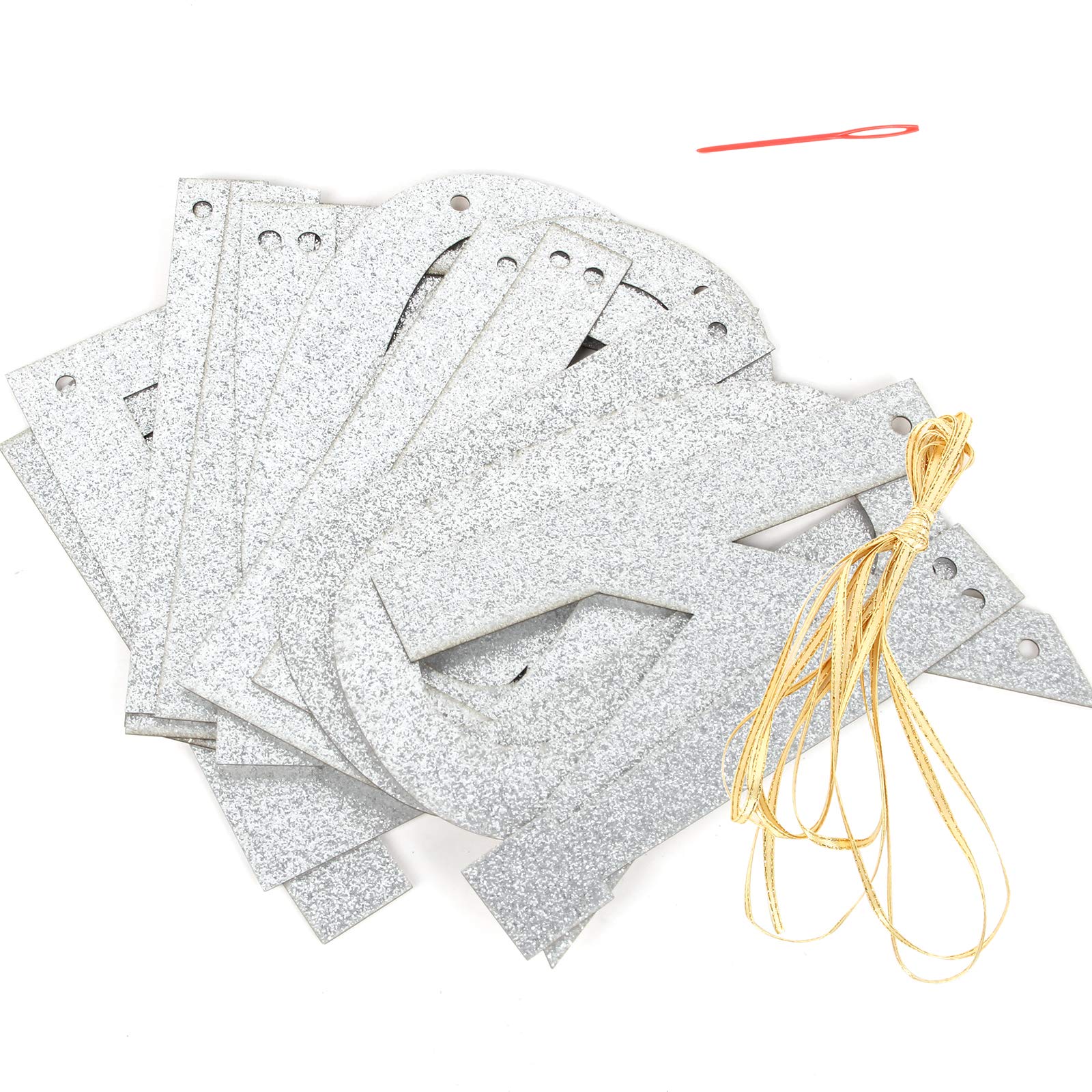 Silver Glitter Farewell! Good Luck! Banner - Goodbye Party Decorations - Farewell / Retirement / Job Change / Relocating / Graduation Party Supplies