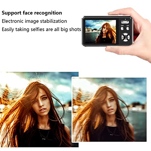 LINXHE Digital Camera 2.7 inch HD Camera Compact Camera Pocket Camera,8X Digital Zoom Rechargeable Small Digital Cameras for Kids,Beginners (Color : Black, Memory Card : with 8g Memory Card)