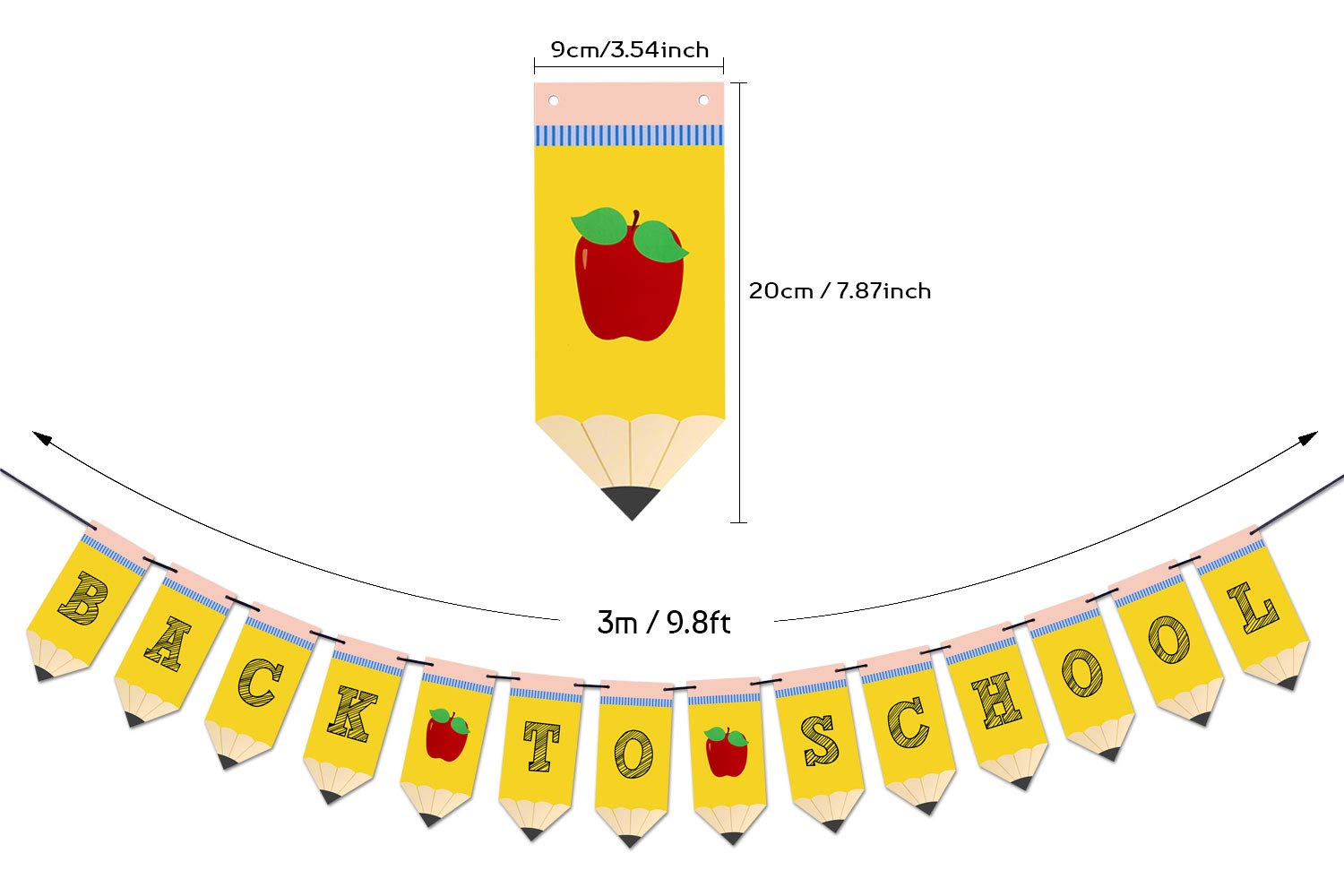 Back to School Pencil Banner - First Day of School Banner - Back to School Banner - Classroom Decor - Teacher Banner - Back to School Party Decorations