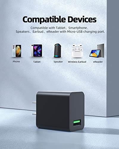 Fast Quick Charger Fit for Samsung Galaxy S6/S7 Edge/Active/Edge+, S4/S5 Active/Developer Edition/Mini/Zoom, S II/S III Mini, Galaxy A6/A10, Convoy 3/4, Gusto 3, Rugby 4/ III Phone Power Adapter Cord