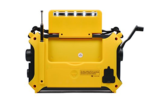 Kaito KA500 5-way Powered Solar Power,Dynamo Crank, Wind Up Emergency AM/FM/SW/NOAA Weather Alert Radio with Flashlight,Reading Lamp and Cellphone Charger, Yellow