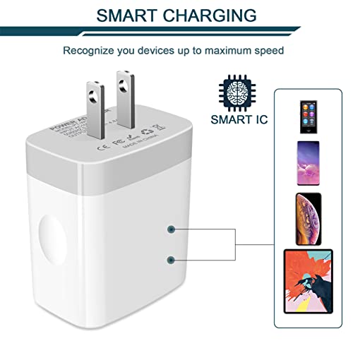 USB Charger Cube, Wall Charger Plug, AILKIN 4.8A 4-Muti Port USB Adapter Power Plug Charging Station Box Base Replacement for iPhone 14 13 12 11 Pro Max/X/8/7, iPad, Samsung Phones USB Charging Block