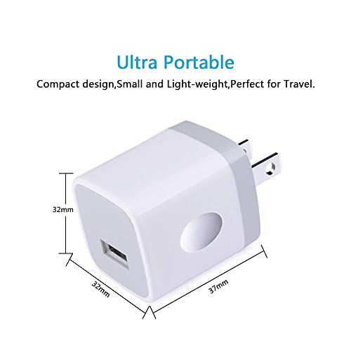 Charging Cube for iPhone, Charger Block, Power Bricks, NonoUV 4Pack Single Port USB Plug in Wall Charger Adapter Charger Box for iPhone 14 13 12 11 Pro Max 10 SE XR XS X 8 7 6,Samsung,Android,Kindle