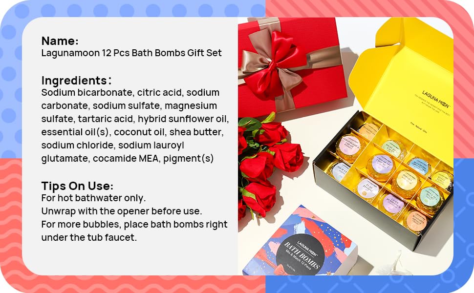 Bath Bombs Gift Set - Organic Extra Large 12 Pack Handmade Natural Bath Bombs with Essential Oils, Sea Salt, Shea Butter, Coconut Oil - Perfect Birthday, Valentines Gift for Women, Kids