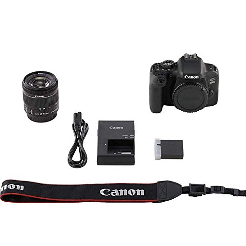 Canon EOS 800D / Rebel T7i DSLR Camera w/Canon EF-S 18-55mm F/4-5.6 is STM Zoom Lens + Case + 32GB SD Card (15pc Bundle) (Renewed)