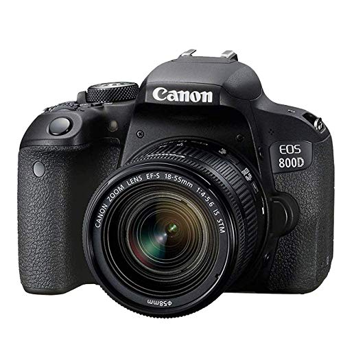 Canon EOS 800D / Rebel T7i DSLR Camera w/Canon EF-S 18-55mm F/4-5.6 is STM Zoom Lens + Case + 32GB SD Card (15pc Bundle) (Renewed)