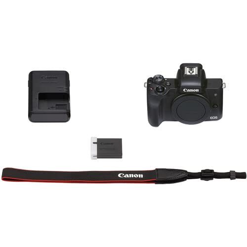 Canon EOS M50 Mark II Mirrorless Camera with EF-M 18-150mm is STM Lens (4728C001), 64GB Memory Card, Card Reader, Case, Flex Tripod, Hand Strap, Cap Keeper, Memory Wallet, Cleaning Kit (Renewed)