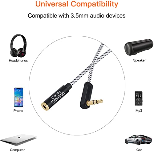CableCreation Headphone Extension Cable 15FT, 3.5mm Male to Female Stereo Headphone Extension Cable for Phones, Headphones, Speakers, Tablets, PCs, MP3 Players and More, 4.5M