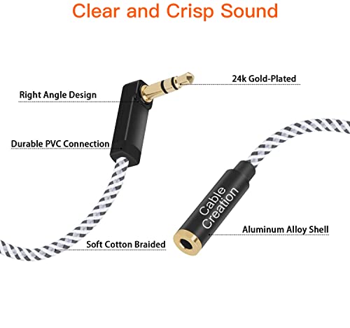 CableCreation Headphone Extension Cable 15FT, 3.5mm Male to Female Stereo Headphone Extension Cable for Phones, Headphones, Speakers, Tablets, PCs, MP3 Players and More, 4.5M