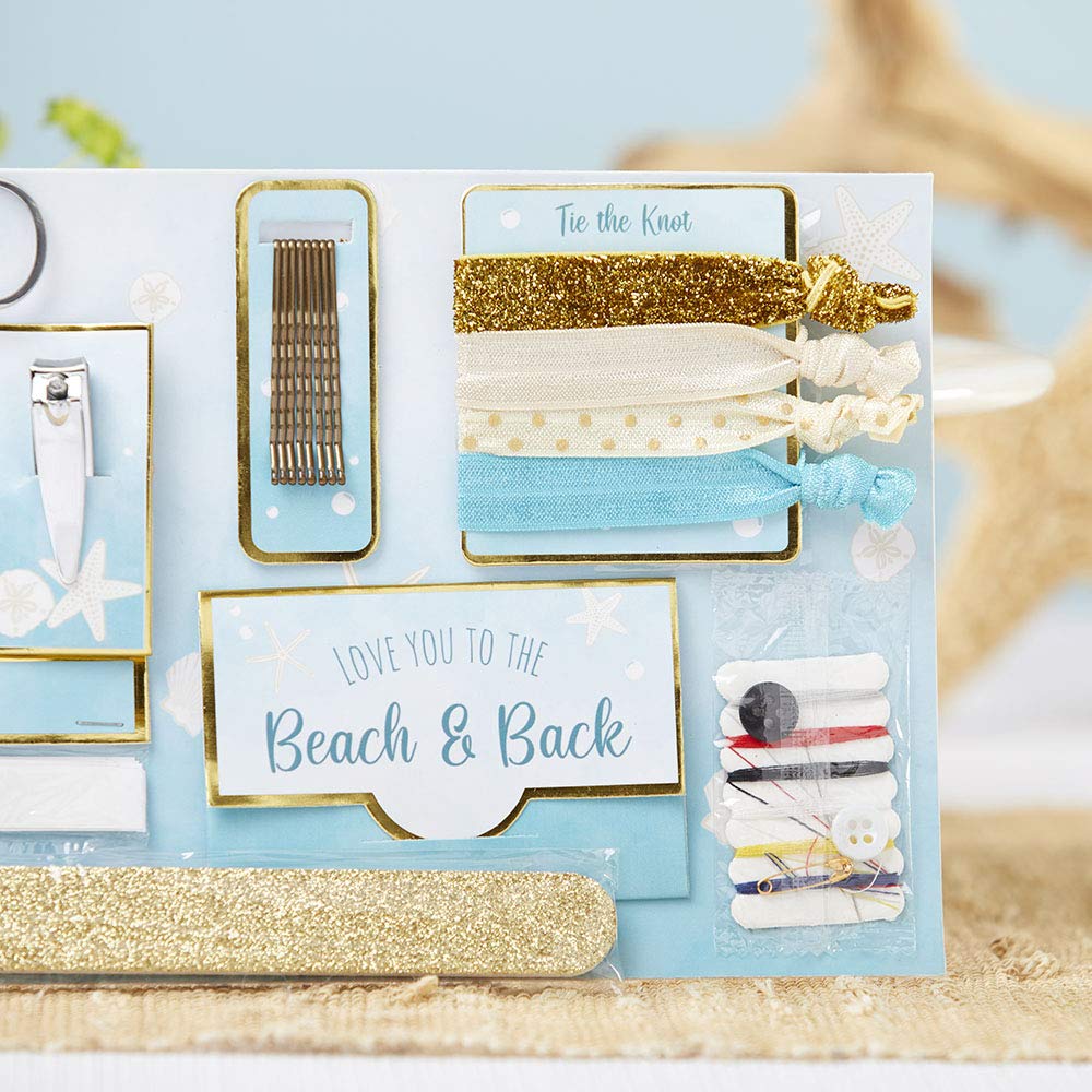 Wedding Day Emergency Kit for Bride, Beach Party Wedding Survival Kit, Bridal Shower Gift Set with Cosmetic Bag, Gift for The Bride, Bridesmaid Gifts