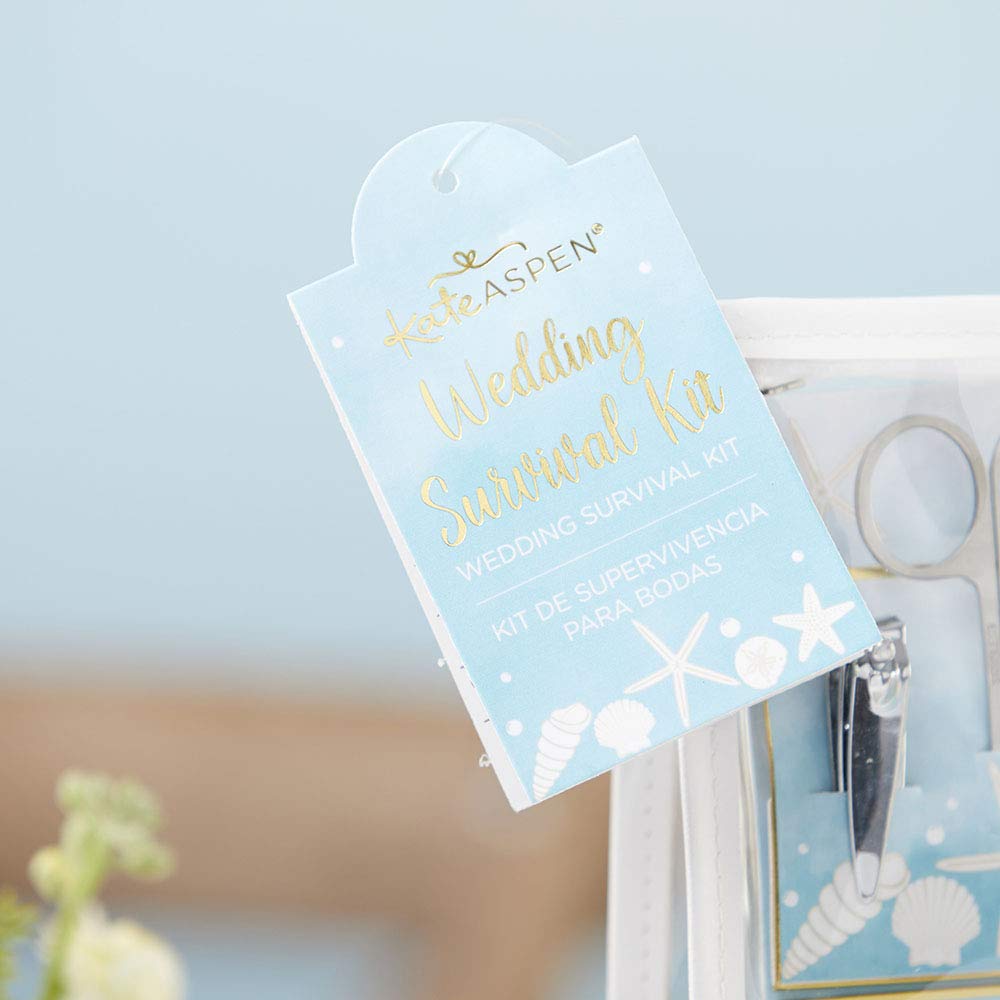 Wedding Day Emergency Kit for Bride, Beach Party Wedding Survival Kit, Bridal Shower Gift Set with Cosmetic Bag, Gift for The Bride, Bridesmaid Gifts