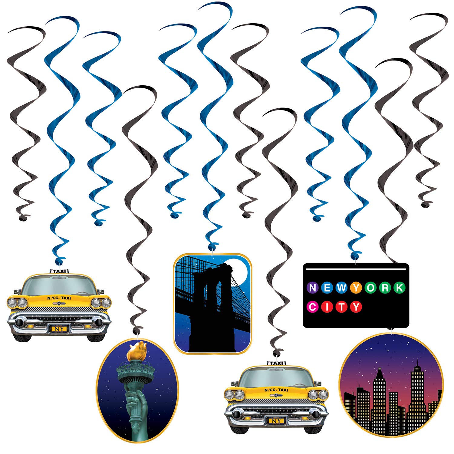 TCS Party Bundles New York City Decorations 28 Piece Bundle Banner Photo Fun Signs Street Signs