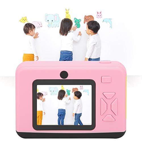 Children Camera, Kids Digital Dual Camera with 2.0in IPS Screen Selfies Childrens Camera Toy Support Front and Rear Dual Camera, Built‑in Large‑Capacity Battery(Pink)