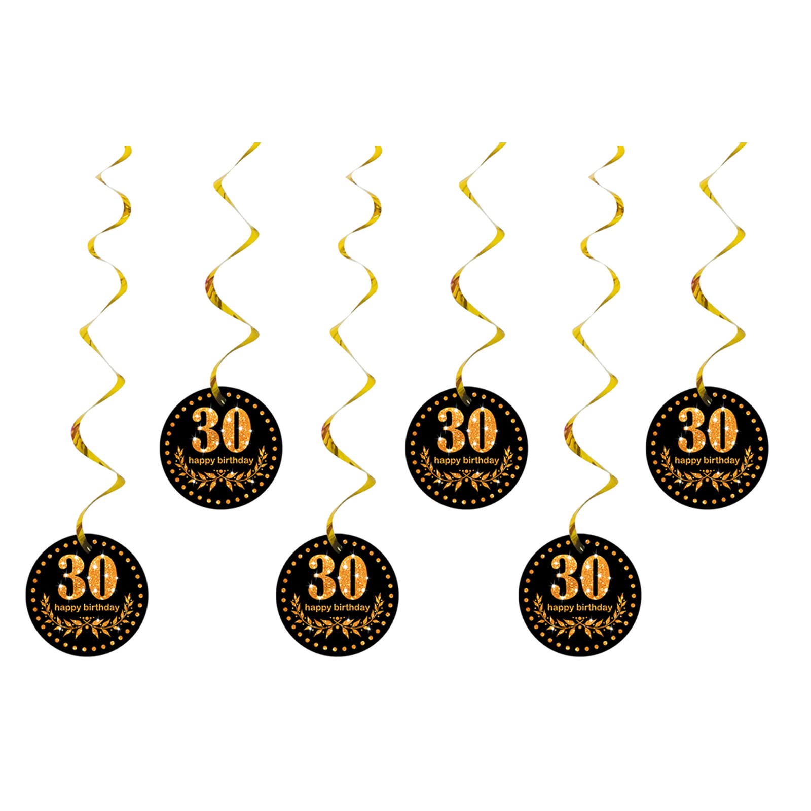 6 PCS Hanging Swirl Decoration 30th Birthday Decoration Creative Party Decoration for Home Garden Decoration