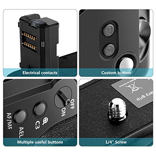 Neewer Vertical Battery Grip Replacement for Sony VG-C2EM, Compatible with Sony A7 II A7S II and A7R II Cameras with 2 Pieces 7.4V 1100mAh NP-FW50 Rechargeable Li-ion Batteries and Dual Charger