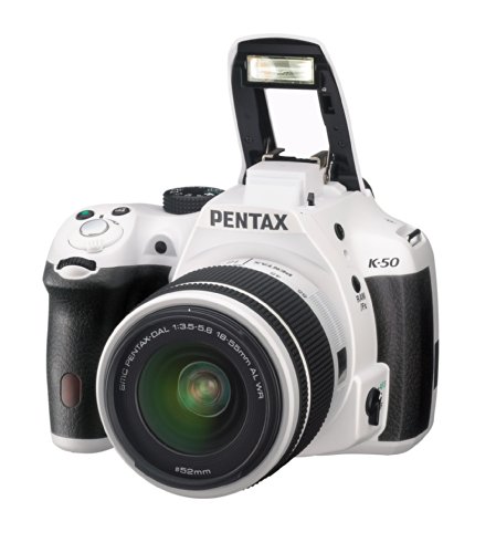 Pentax K-50 16MP Digital SLR Camera Kit with DA L 18-55mm WR f3.5-5.6 and 50-200mm WR Lenses (White)