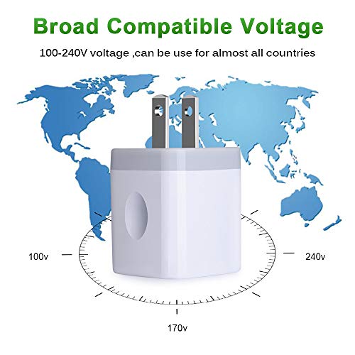USB Plug, USB Wall Charger 3 Pack, GiGreen Dual Port USB Electrical Plug Cube 5V 2.1A Charging Block USB Outlet Plugs Compatible iPhone 11 XS X 8 7, LG V30 G8, Samsung S20 S10+ S9 S8 Note 9 8, Moto G6