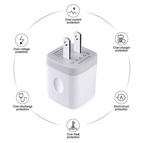 USB Plug, USB Wall Charger 3 Pack, GiGreen Dual Port USB Electrical Plug Cube 5V 2.1A Charging Block USB Outlet Plugs Compatible iPhone 11 XS X 8 7, LG V30 G8, Samsung S20 S10+ S9 S8 Note 9 8, Moto G6