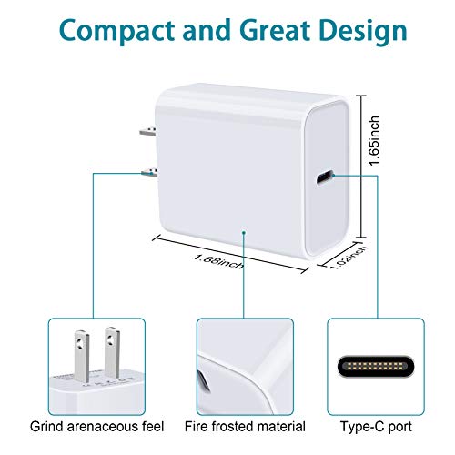 Fast USB C Wall Charger,20W PD Power Adapter Charging Block Compatible with iPhone 14 13 12 11 Pro Max,SE/X/XS,iPad Pro,Samsung Galaxy S20 S10 S9 A01 A11 A21 A51 A71 A20 A50 Note 20,Pixel 5 4a 3a 2 XL