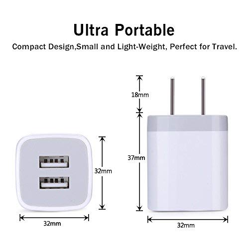 USB Plug, USB Wall Charger 3 Pack, GiGreen Dual Port USB Electrical Plug Cube 5V 2.1A Charging Block USB Outlet Plugs Compatible iPhone 11 XS X 8 7, LG V30 G8, Samsung S20 S10+ S9 S8 Note 9 8, Moto G6