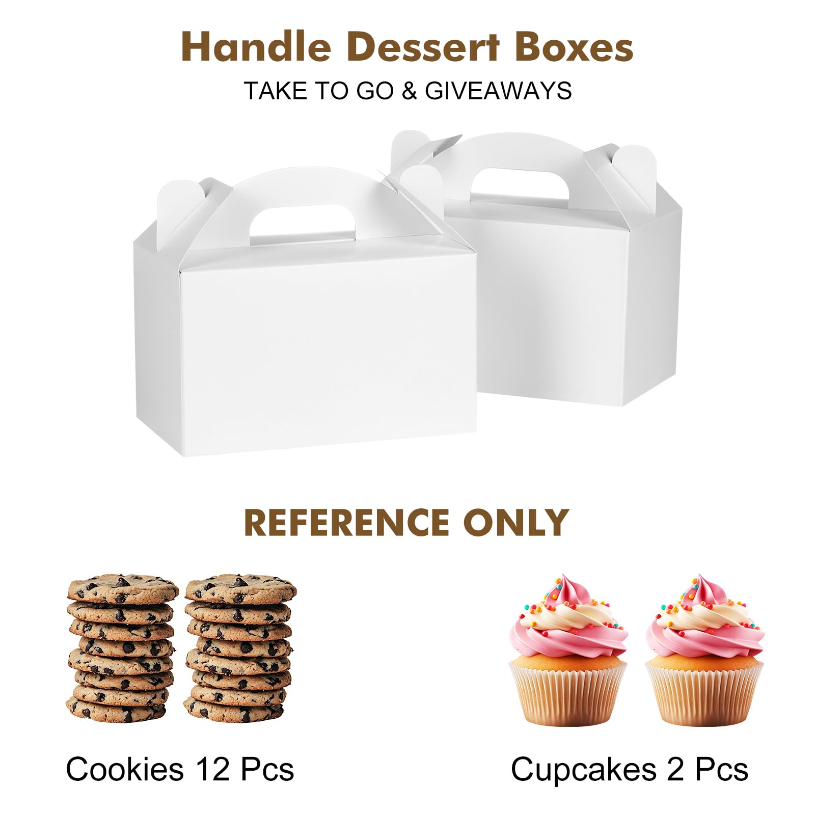 Moretoes 48 Pack White Treat Boxes Gable Boxes Party Favor Boxes Paper Gift Boxes for Birthday Party Shower 6 x 3.5 x 3.5 Inches