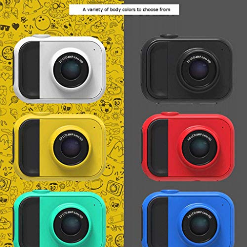 LKYBOA HD Digital Camera -Children Digital Cameras for Boy Front Rear Dual-Lens Soft Silicone Shell 8 Pixel 2.0 inch HD Screen, Flash Light (Color : Yellow)