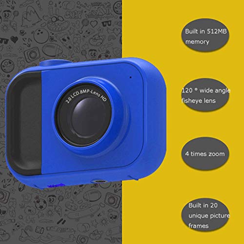 LKYBOA HD Digital Camera -Children Digital Cameras for Boy Front Rear Dual-Lens Soft Silicone Shell 8 Pixel 2.0 inch HD Screen, Flash Light (Color : Yellow)