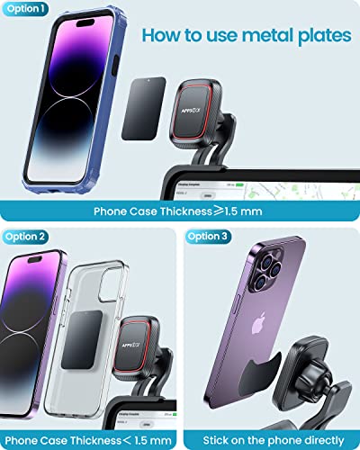 APPS2Car Magnetic Phone Mount for Tesla 3/Y, Tesla Phone Mount 【Flip Cover Design】【Double 3M Adhesive Pad】, Tesla Model 3/Y Accessories Strong Magnet Compatible with iPhone 14/13/12/Samsung All Phones
