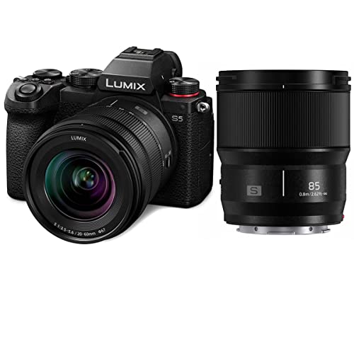 Panasonic Lumix DC-S5 Mirrorless Digital Camera with Lumix S 20-60mm f/3.5-5.6 and LUMIX S 85mm f/ 1.8 L-Mount Lens
