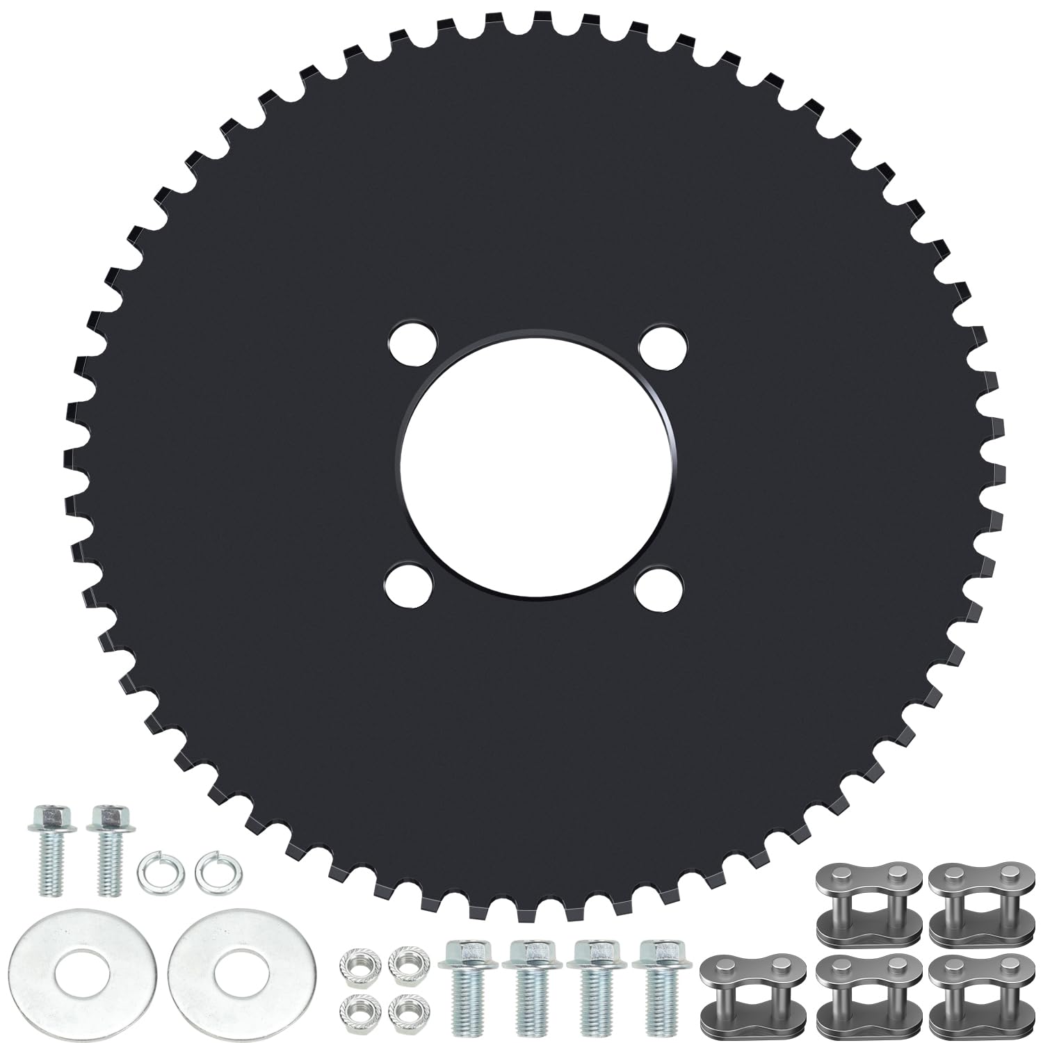 YOXUFA 60 Tooth Sprocket 35 Chain 51mm Bore Replacement for Go Cart Kart Predator 79cc 212cc 420cc 6.5hp 13hp Engine Go Cart Kart Drift Trike ATV Heavy Duty Steel Powersports Accessoried Parts