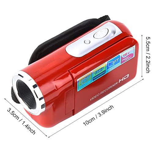 Kids Digital Camera, 2-inch Color TFT Display Digital Video Camera, Portable Children Kids 16X HD Camera, Best Gift for Children(red)