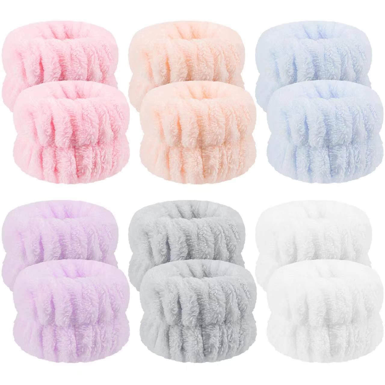 12Pcs Wrist Washband Set, Face Washing Wristbands, Microfiber Wrist Spa Wash Towel Band, Absorbent Wristbands Wrist Sweatband for Girls Prevent Liquid from Spilling Down Your Arms.
