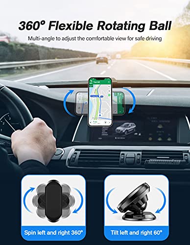 obdowuge 【2 Pack】 Magnetic Phone Holder for Car[8 x Upgrade Magnet] Phone Mount for Car,Car Phone Holder Mount 360 Adjustable, Dashboard Car Mount Fits Samsung iPhone etc All Smartphones