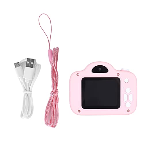EBTOOLS Camera for Kids, 2.0 Inch IPS Screen 1080P Mini Toy Camera with 2000W Front and Rear Dual Cameras, Built in Games and Photo Stickers, Support 32GB Memory Card(Pink)