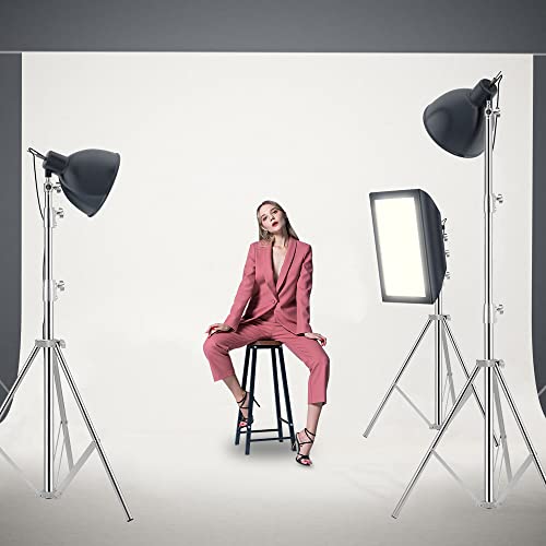 Stainless Steel Heavy Duty Photography Tripod Light Stand, 9.19 Feet/2.8m Studio Lighting Tripod for Speedlight, Strobe Light, Softbox, Umbrella