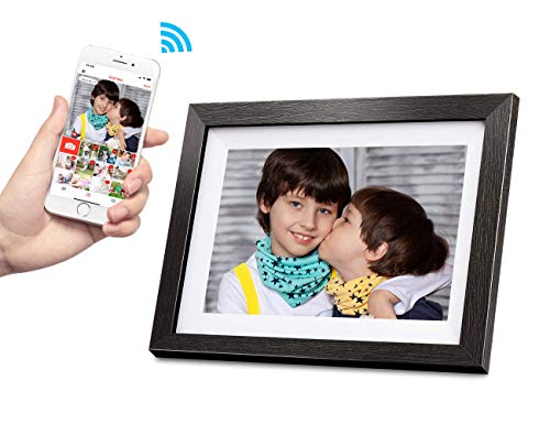 BIHIWOIA Digital Picture Frame WiFi Digital Photo Frame, 10.1 inch IPS Screen, Built-in 16GB Storage, Send Pictures and Videos to Digital Frame via Frameo APP from Anywhere (Black)
