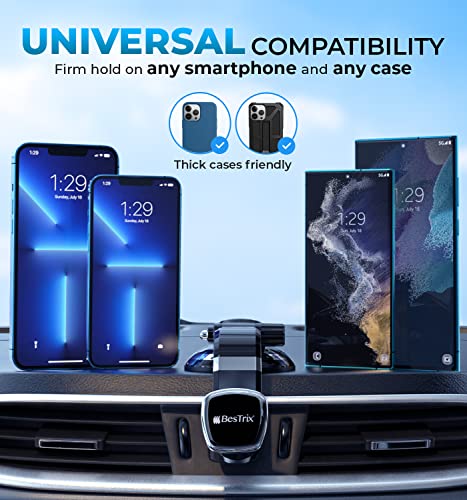Bestrix Phone Holder for Car, Magnetic Car Phone Mount | Dashboard Cell Phone Car Phone Holder Compatible with iPhone 12 11 Pro,Xr,Xs,XS MAX,XR,X, Galaxy S20 Note 20 Ultra & All Smartphones