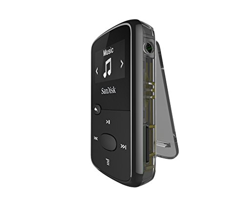 SanDisk 8GB Clip Jam MP3 Player, Black - microSD card slot and FM Radio - SDMX26-008G-G46K